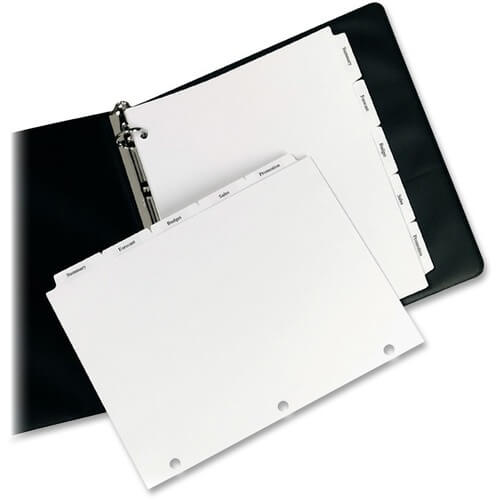 Avery® 3-Hole Punched Copier Tabs - 150 x Divider(s) - Print-on Tab(s ...